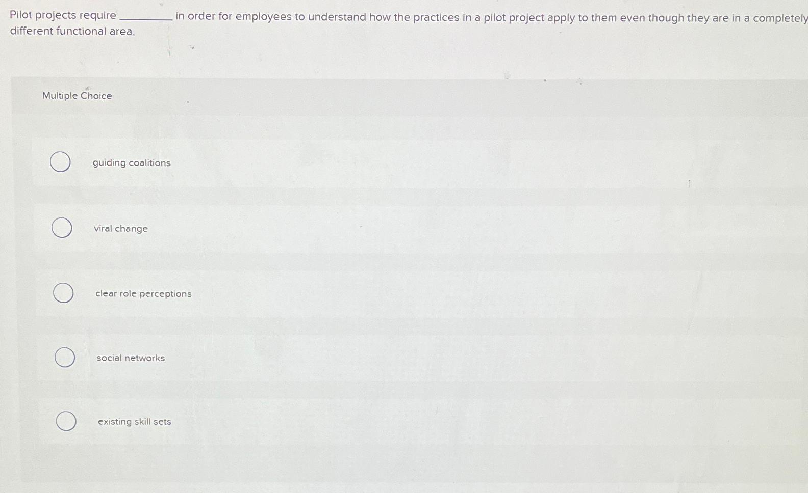 Solved Pilot projects require different functional area.in | Chegg.com