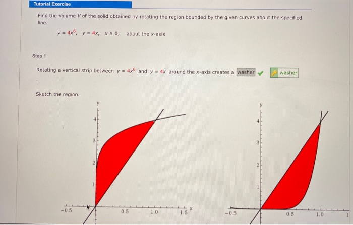 Solved Tutorial Exercise Find the volume V of the solid | Chegg.com Solved Tutorial Exercise Find the volume V of the solid | Chegg.com