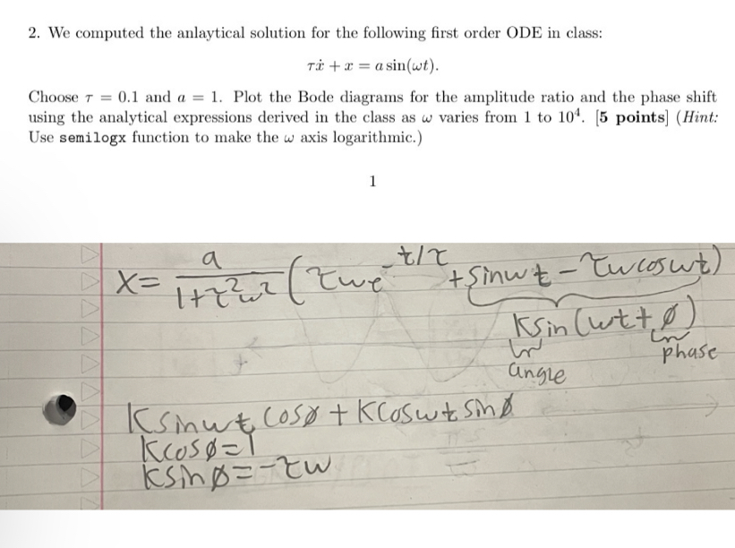 We computed the anlaytical solution for the following | Chegg.com