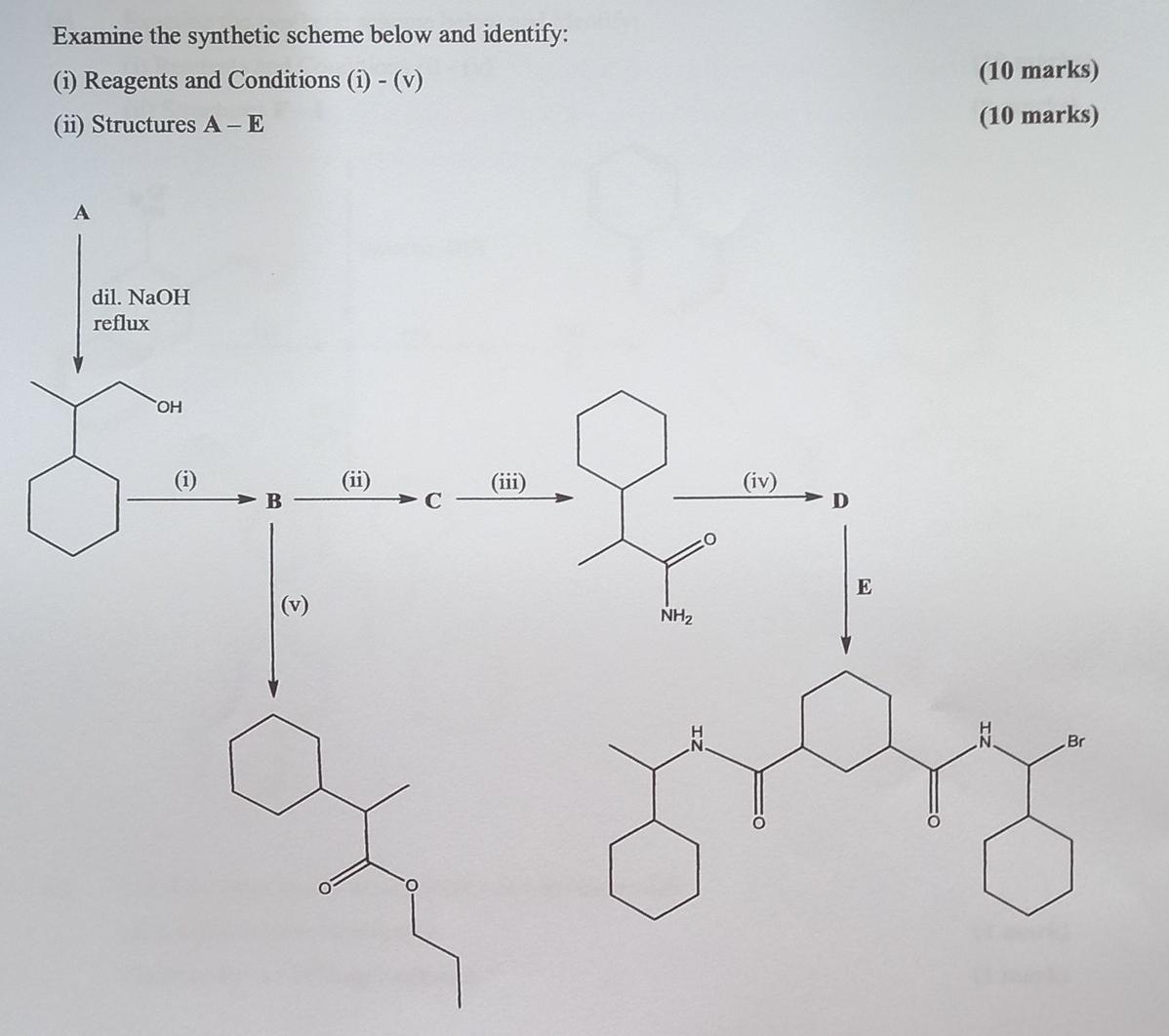 Solved Examine the synthetic scheme below and identify: (i) | Chegg.com