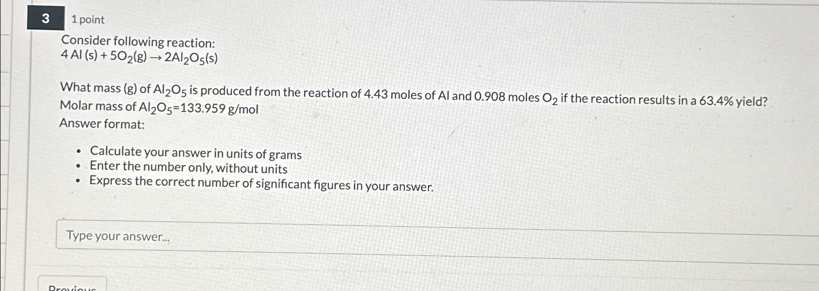 Solved 31 ﻿pointConsider following | Chegg.com