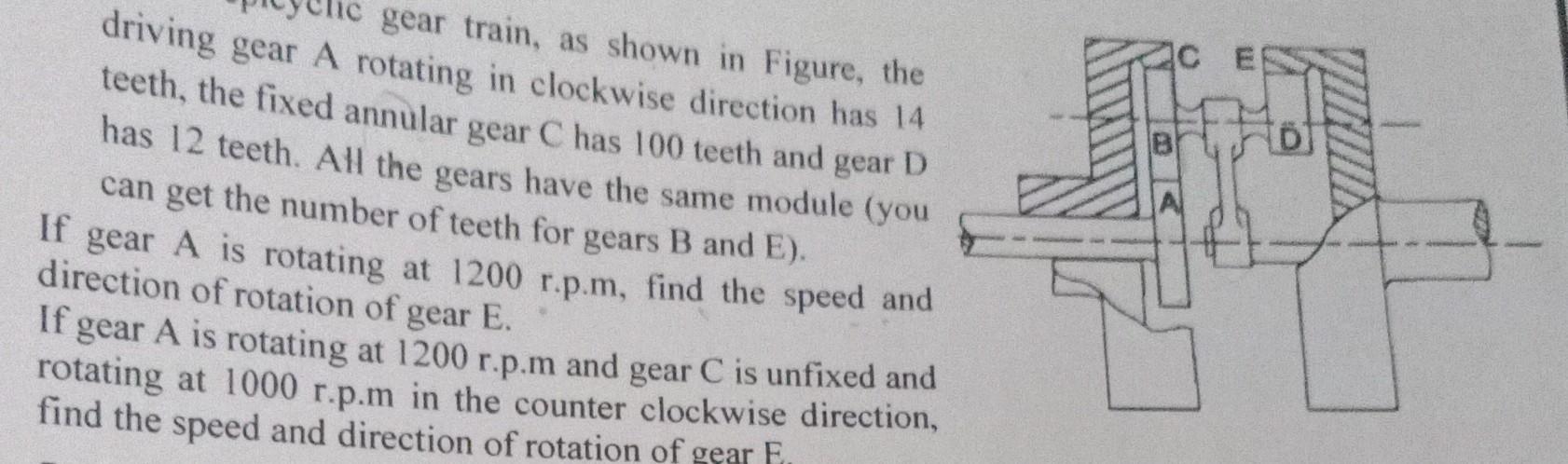 Solved gear train, as shown in Figure, the teeth, the fixed | Chegg.com