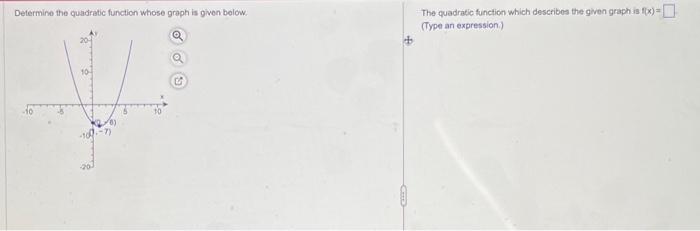 Solved Determine the quadratic function whose graph is given | Chegg.com