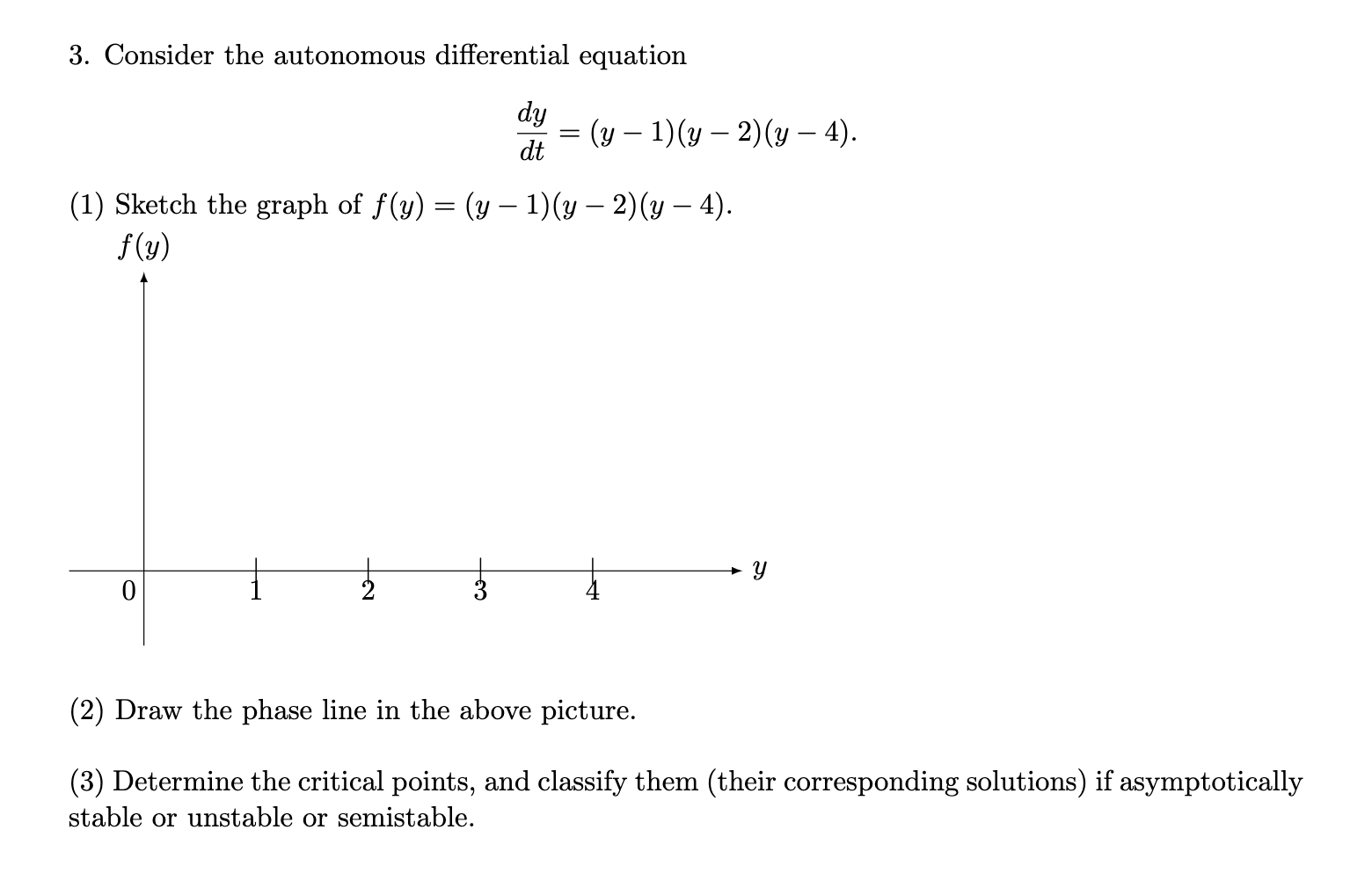 Consider the autonomous differential | Chegg.com