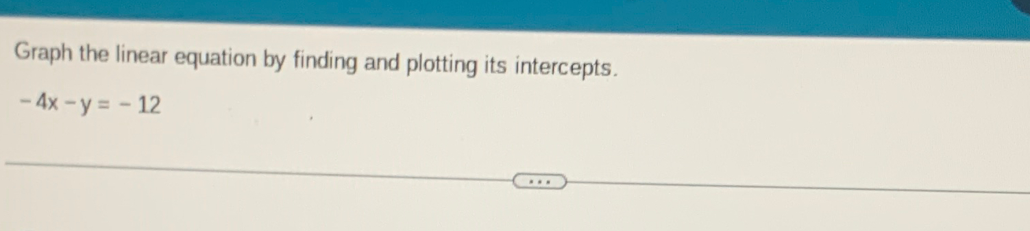 Solved Graph the linear equation by finding and plotting its | Chegg.com