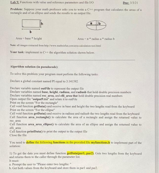 Solved Lab 9 Functions With Value And Reference Parameters 1171