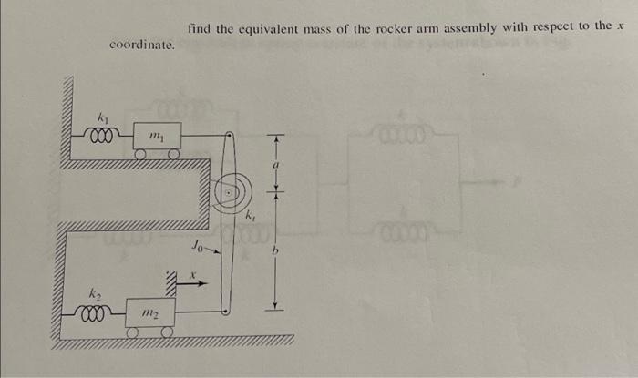 Solved find the equivalent mass of the rocker arm assembly | Chegg.com