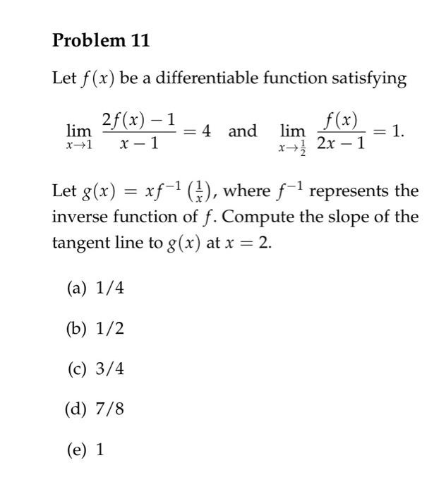 Solved Let f(x) be a differentiable function satisfying | Chegg.com