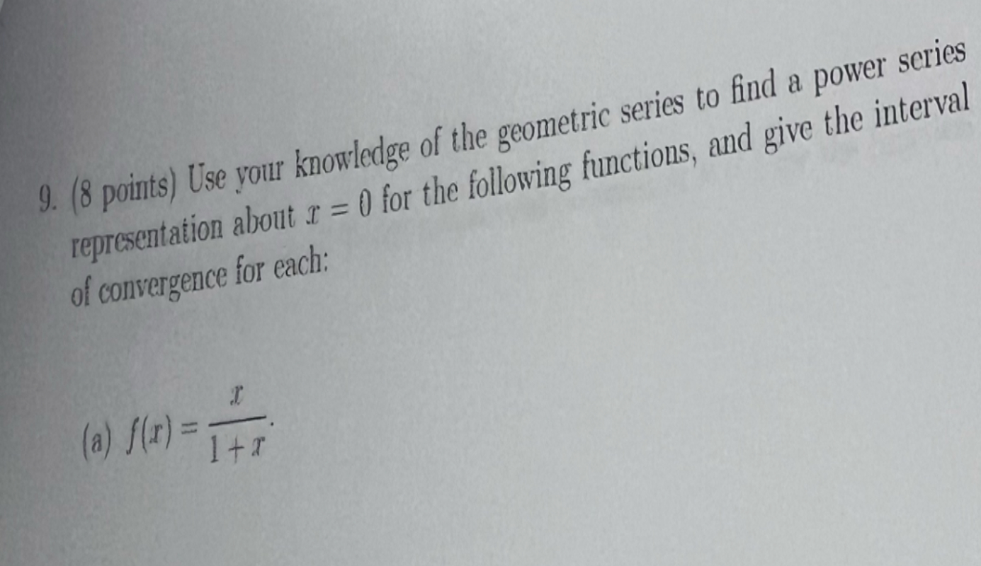 Solved Use your knowledge of the geometric series to find a | Chegg.com