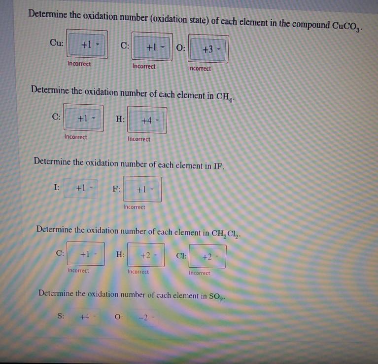 Solved Determine the oxidation number (oxidation state) of | Chegg.com
