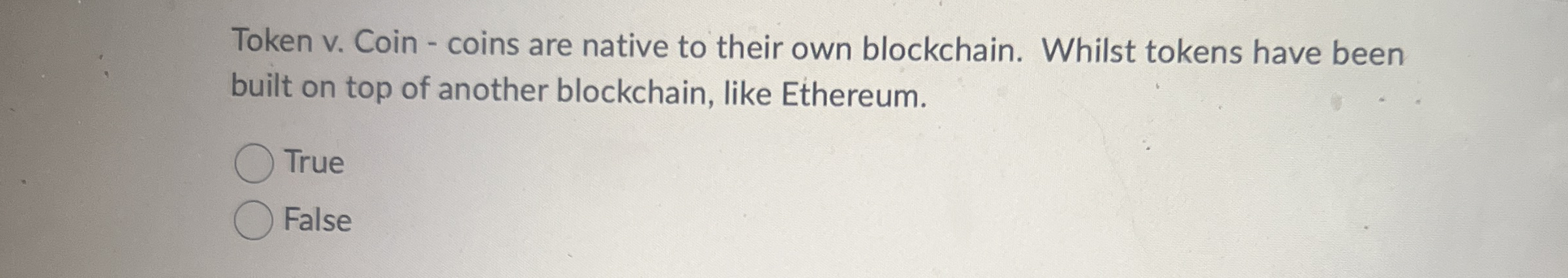 Solved Token v. ﻿Coin - ﻿coins are native to their own | Chegg.com