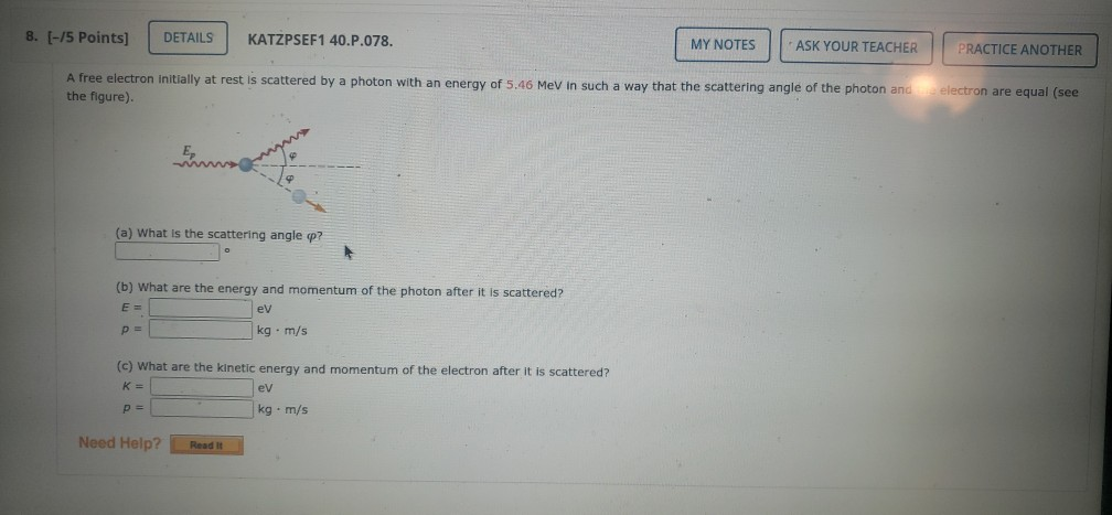 Solved 8. [-15 Points) DETAILS KATZPSEF1 40.P.078. MY NOTES | Chegg.com Solved 8. [-15 Points) DETAILS KATZPSEF1 40.P.078. MY NOTES | Chegg.com