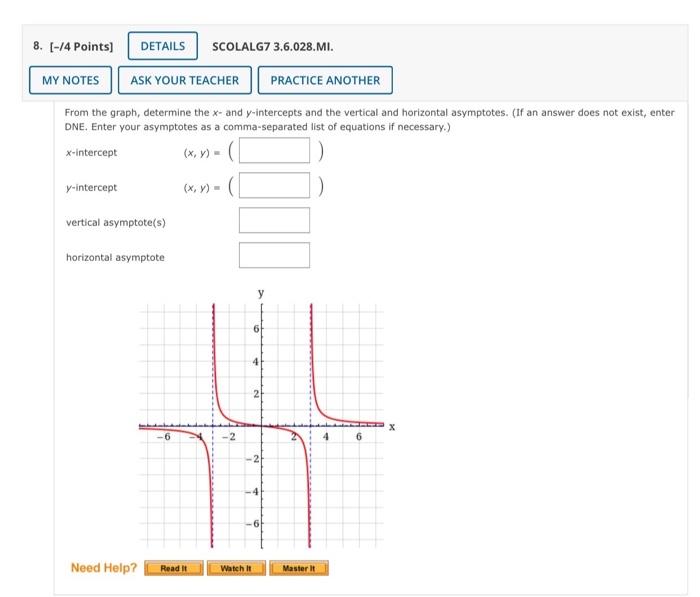 Solved 8. (-/4 Points) DETAILS SCOLALG7 3.6.028.MI. MY NOTES | Chegg.com