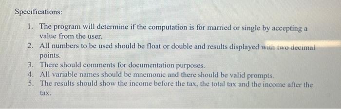 Solved 1. Write a program that will compute the taxes based | Chegg.com