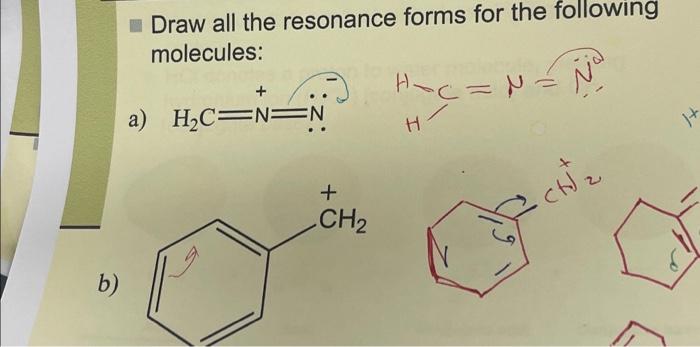 Solved Draw all the resonance forms for the following | Chegg.com