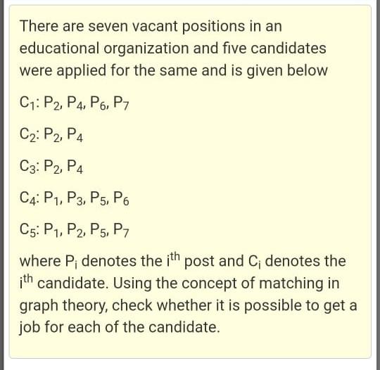 Solved There are seven vacant positions in an educational | Chegg.com