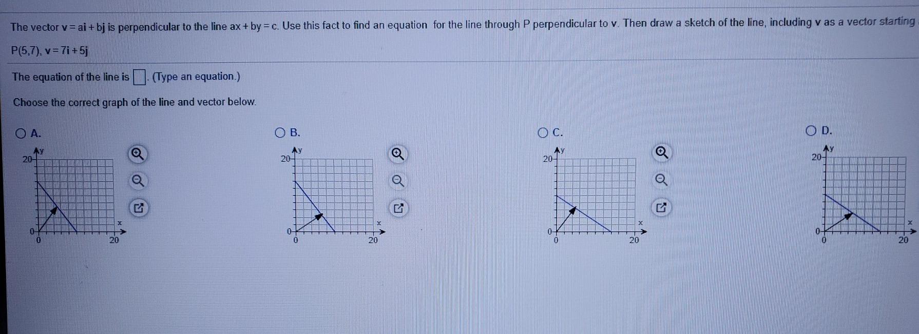 Solved The vector v = ai + bj is perpendicular to the line | Chegg.com