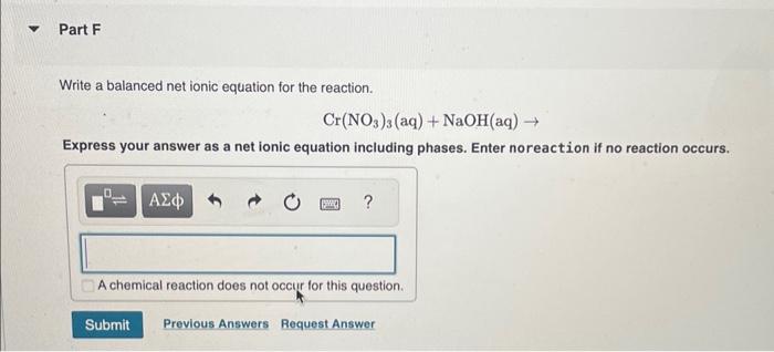 Solved Predict the products of each reaction and write | Chegg.com