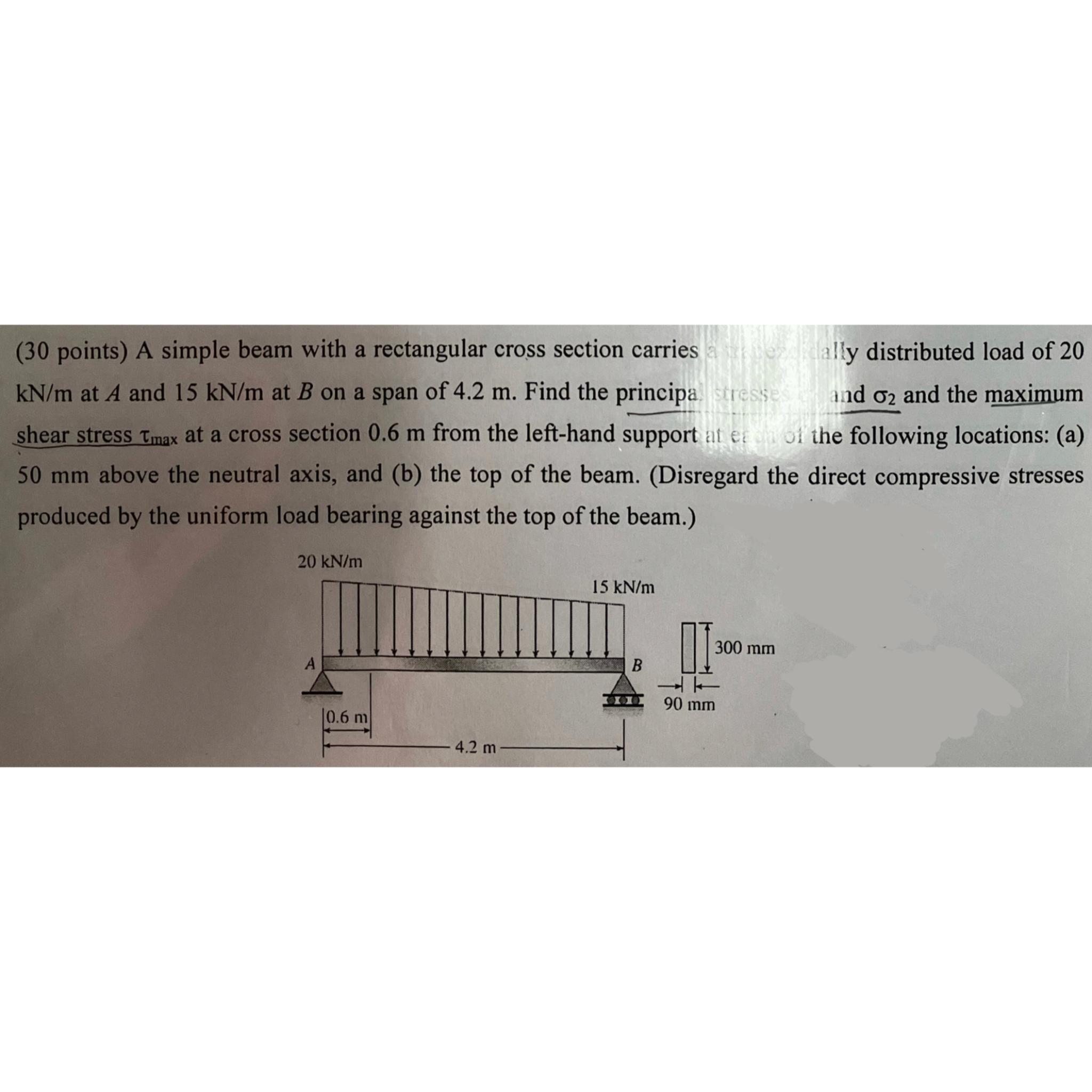 Solved principal stresses and maximum shear stree | Chegg.com