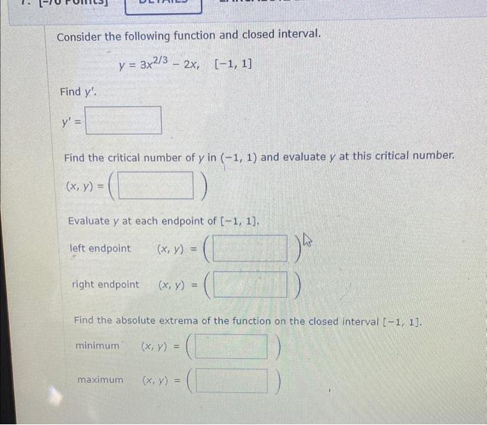 Solved Consider the following function and closed interval. | Chegg.com
