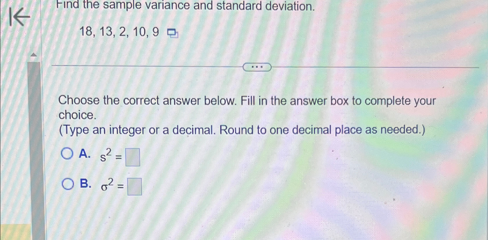 Solved Find the sample variance and standard | Chegg.com