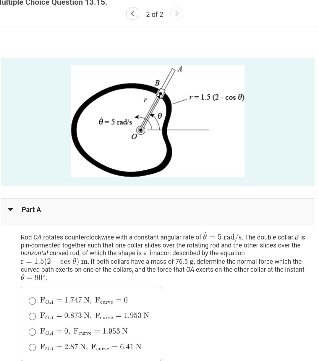 Solved Rod OA rotates counterclockwise with a constant | Chegg.com