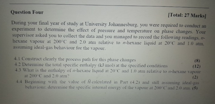 Solved Question Four[Total: 27 ﻿Marks]During your final year | Chegg.com