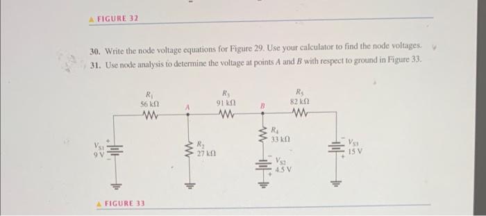 Solved 30. Write the node voltage equations for Figure 29. | Chegg.com