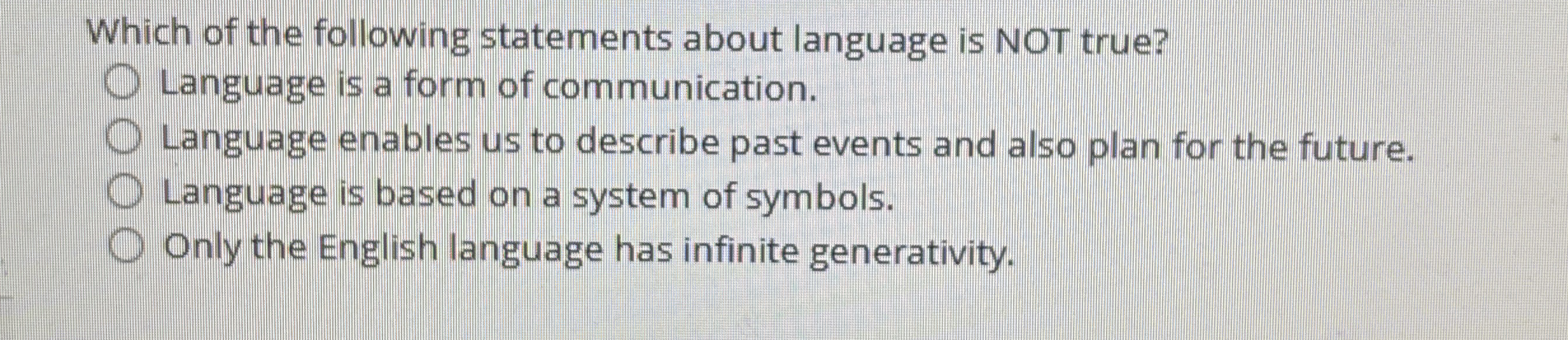 High Quality SOLUTION Which of the following statements about language ...