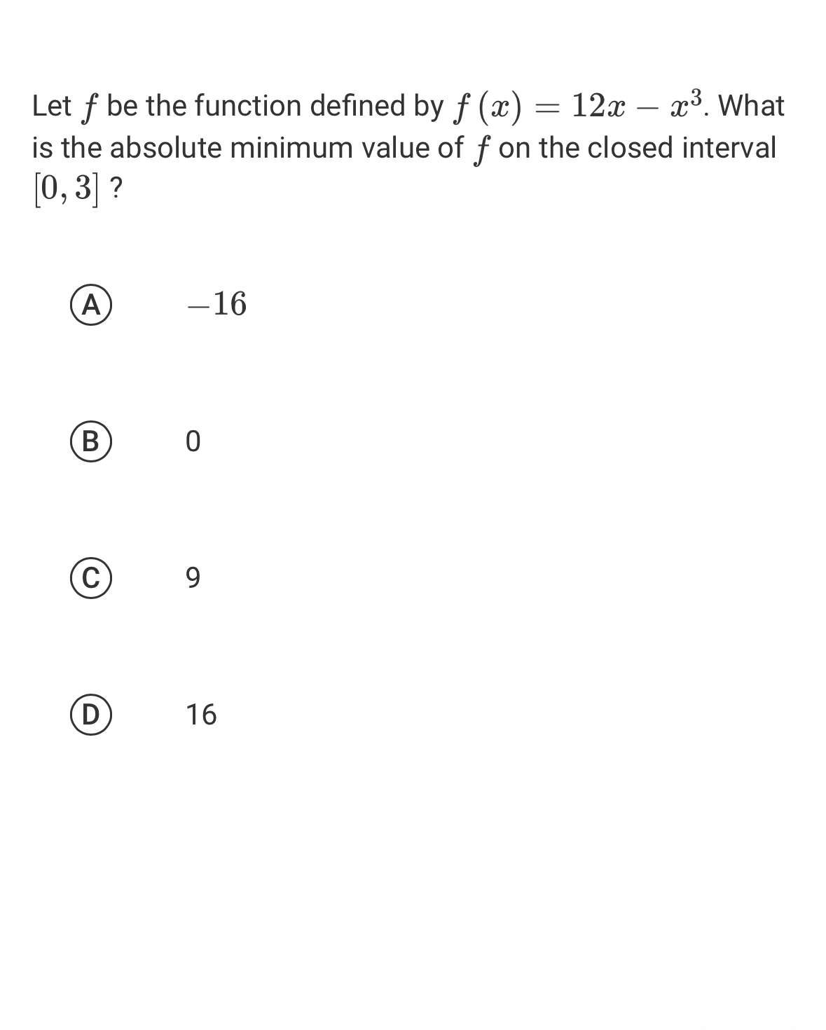 Solved Let f ﻿be the function defined by f(x)=12x-x3. ﻿What | Chegg.com