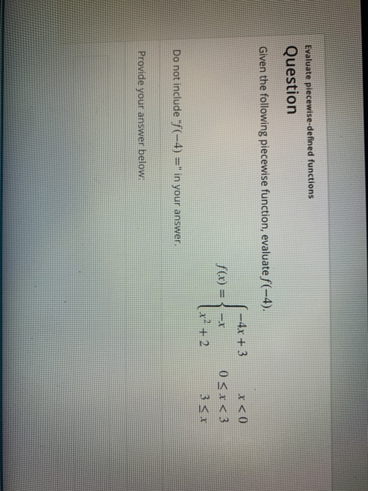 Solved Evaluate piecewise-defined functions Question Given | Chegg.com