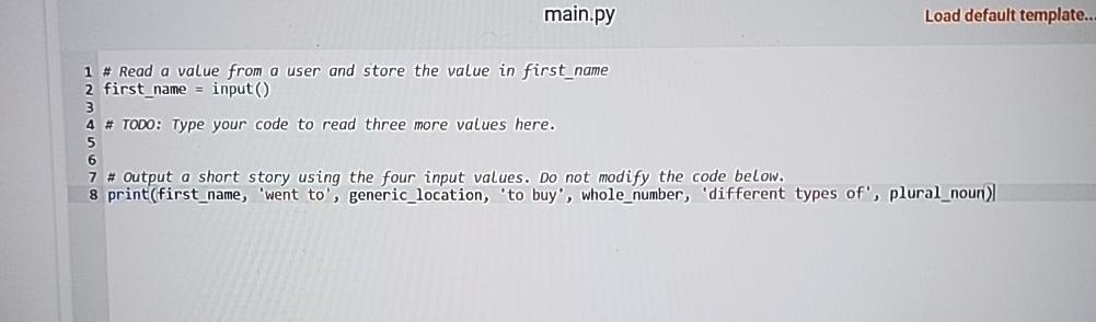 Solved main.pyLoad default template..1 ﻿# Read a value from | Chegg.com