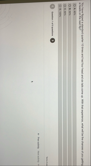 Solved You have flipped a standard quarter 10 ﻿times and had | Chegg.com