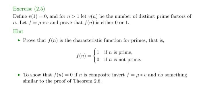 Solved Exercise (2.5) Define v(1)=0, and for n>1 let v(n) be | Chegg.com