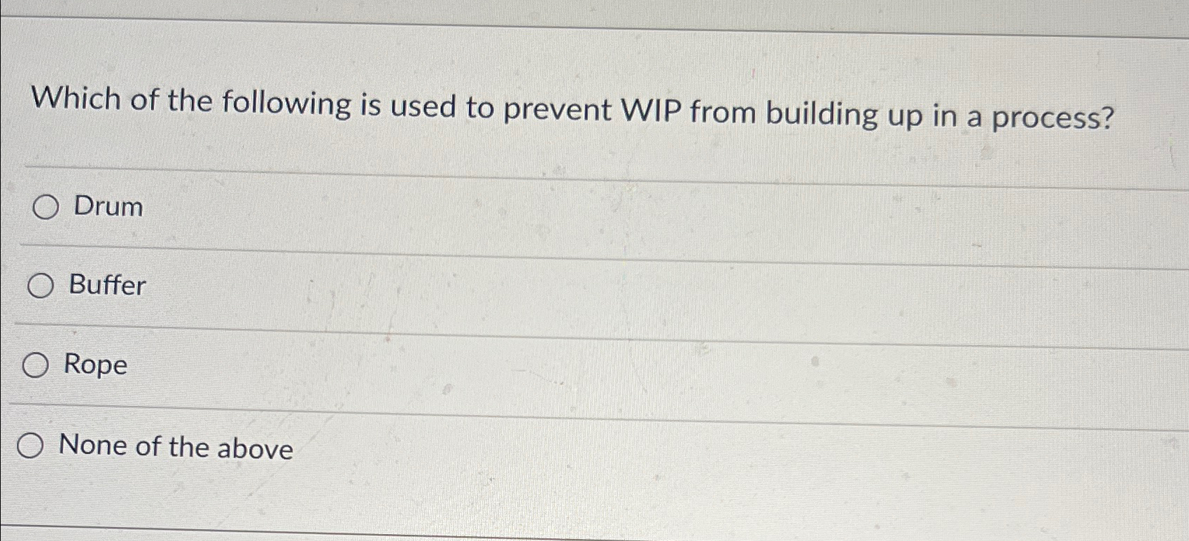 Solved Which of the following is used to prevent WIP from | Chegg.com