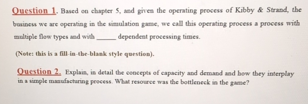 Solved Ouestion 1. Based on chapter 5, and given the | Chegg.com Solved Ouestion 1. Based on chapter 5, and given the | Chegg.com