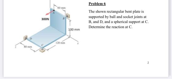 Solved 80 mm 300N 60 mm 120 mm 100 mm Problem 6 The shown | Chegg.com