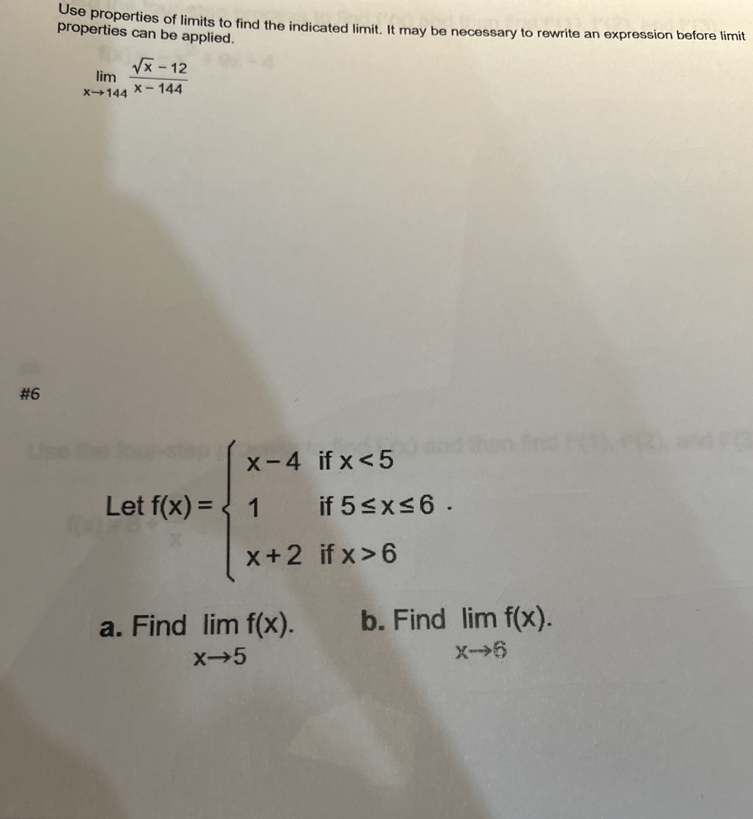 Solved Use properties of limits to find the indicated limit. | Chegg.com