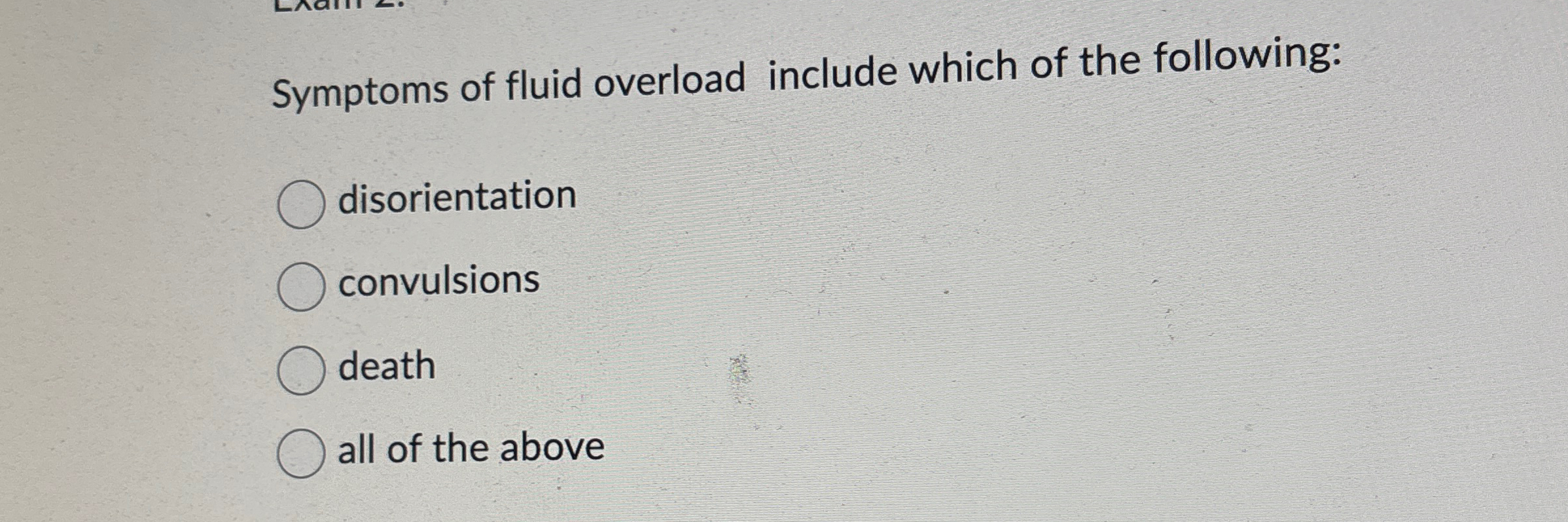 Solved Symptoms of fluid overload include which of the | Chegg.com