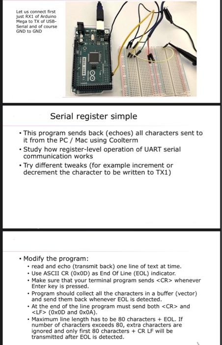Solved Let us connect first. fust RX1 of Arduino Mega to TX | Chegg.com
