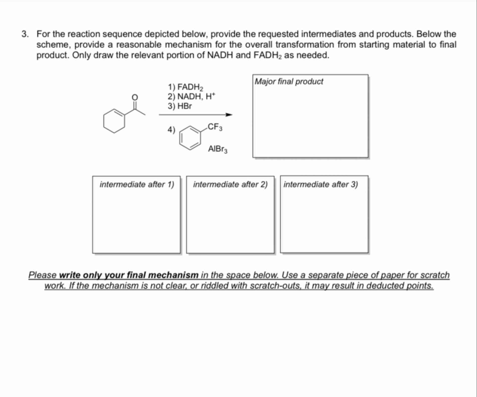 Solved 3. ﻿For the reaction sequence depicted below, provide | Chegg.com