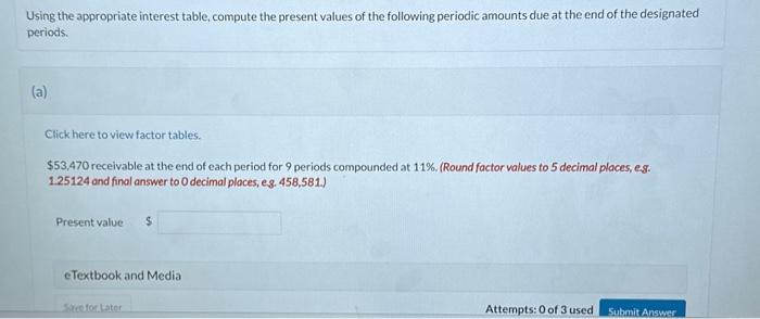 Solved Using the appropriate interest table, compute the | Chegg.com