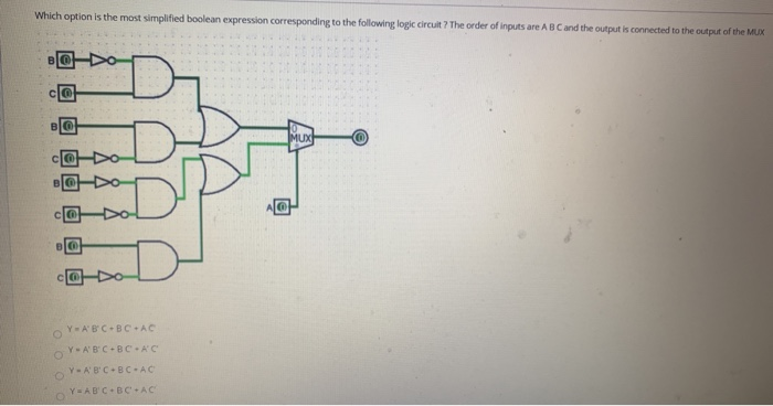 Solved Which option is the most simplified boolean | Chegg.com