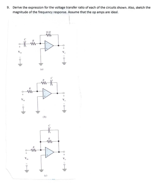 Solved Derive the expression for the voltage transfer ratio | Chegg.com