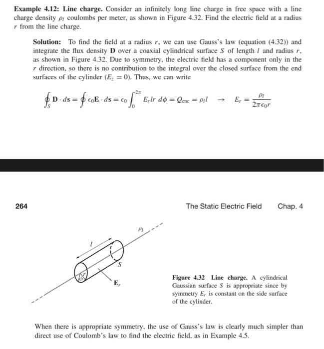 Solved Example 4.12: Line charge. Consider an infinitely | Chegg.com
