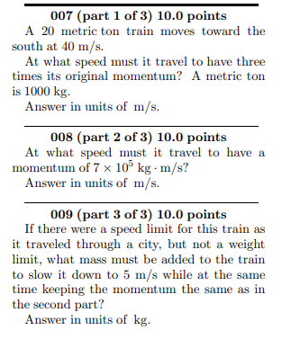 Solved 007 (part 1 ﻿of 3 ) 10.0 ﻿pointsA 20 ﻿metric ton | Chegg.com