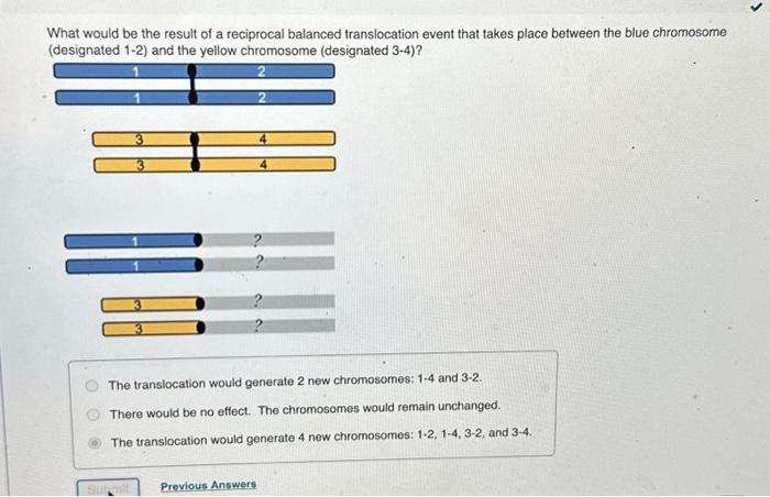 Solved GENETICS: Please explain why the translocation would | Chegg.com