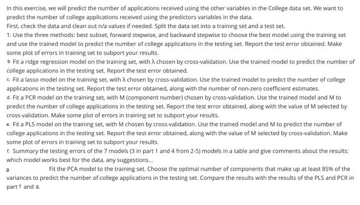 Solved Using R studio and the College data set from ISLR2 | Chegg.com