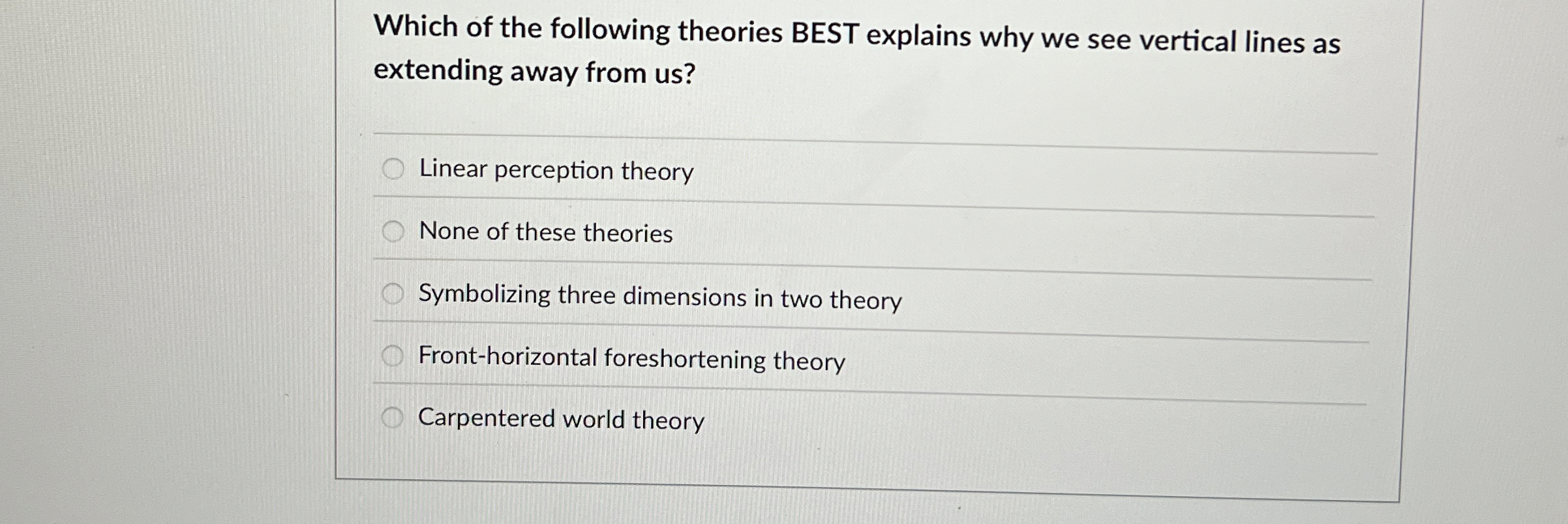 Solved Which of the following theories BEST explains why we | Chegg.com