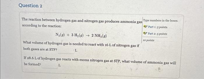 Solved The reaction between hydrogen gas and nitrogen gas | Chegg.com